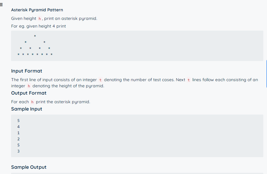 Skillenza – Fincity Hiring challenge (Print asterisk * pyramid ...